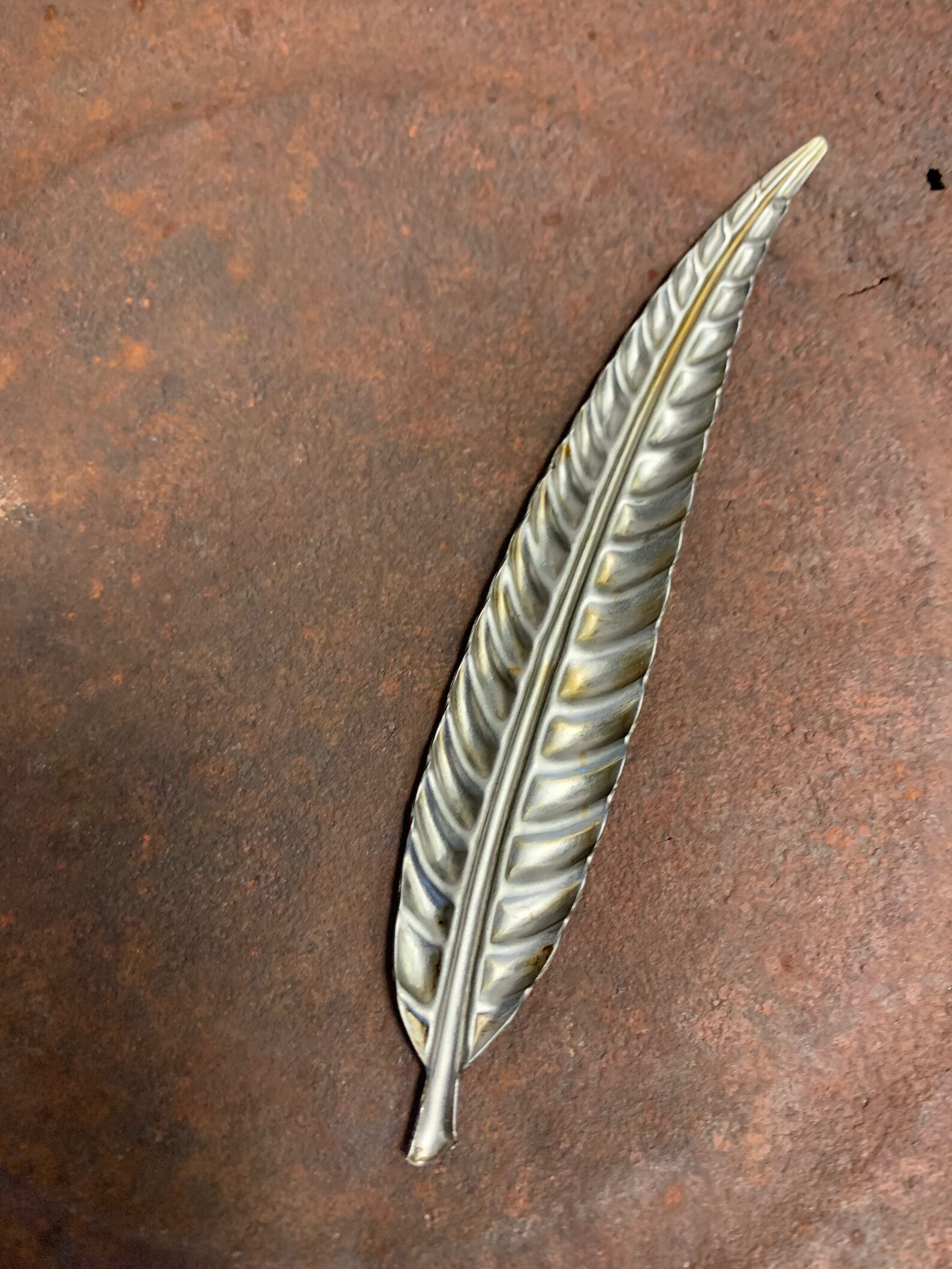 Metal Leaf or Feather 4.5 Inch - Etsy