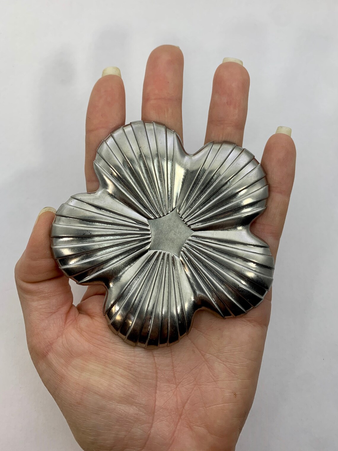 Metal Flat 5 petal flower medallion | Etsy