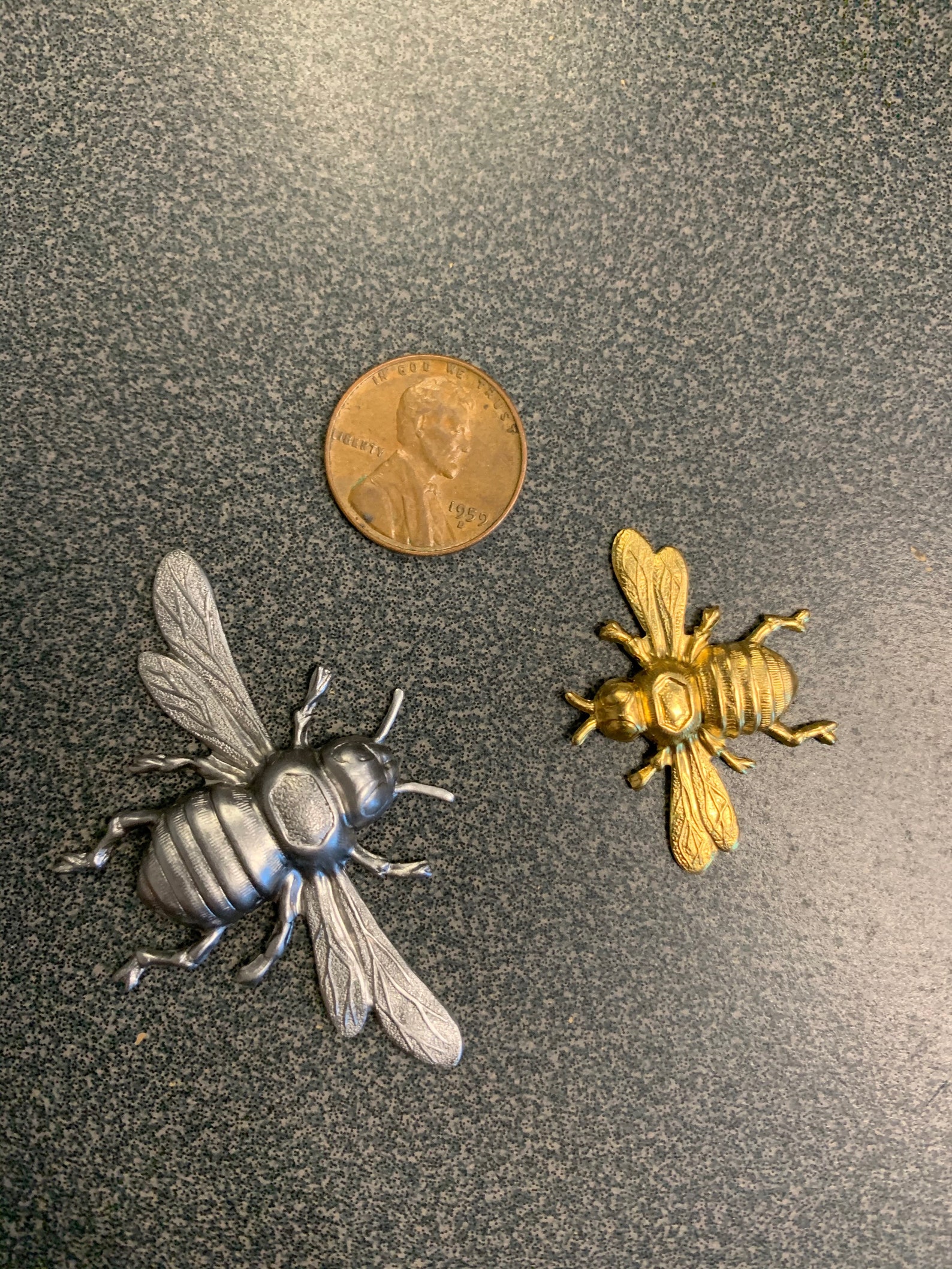 Small 3D Metal Bumble Bee Silver or Gold - Etsy
