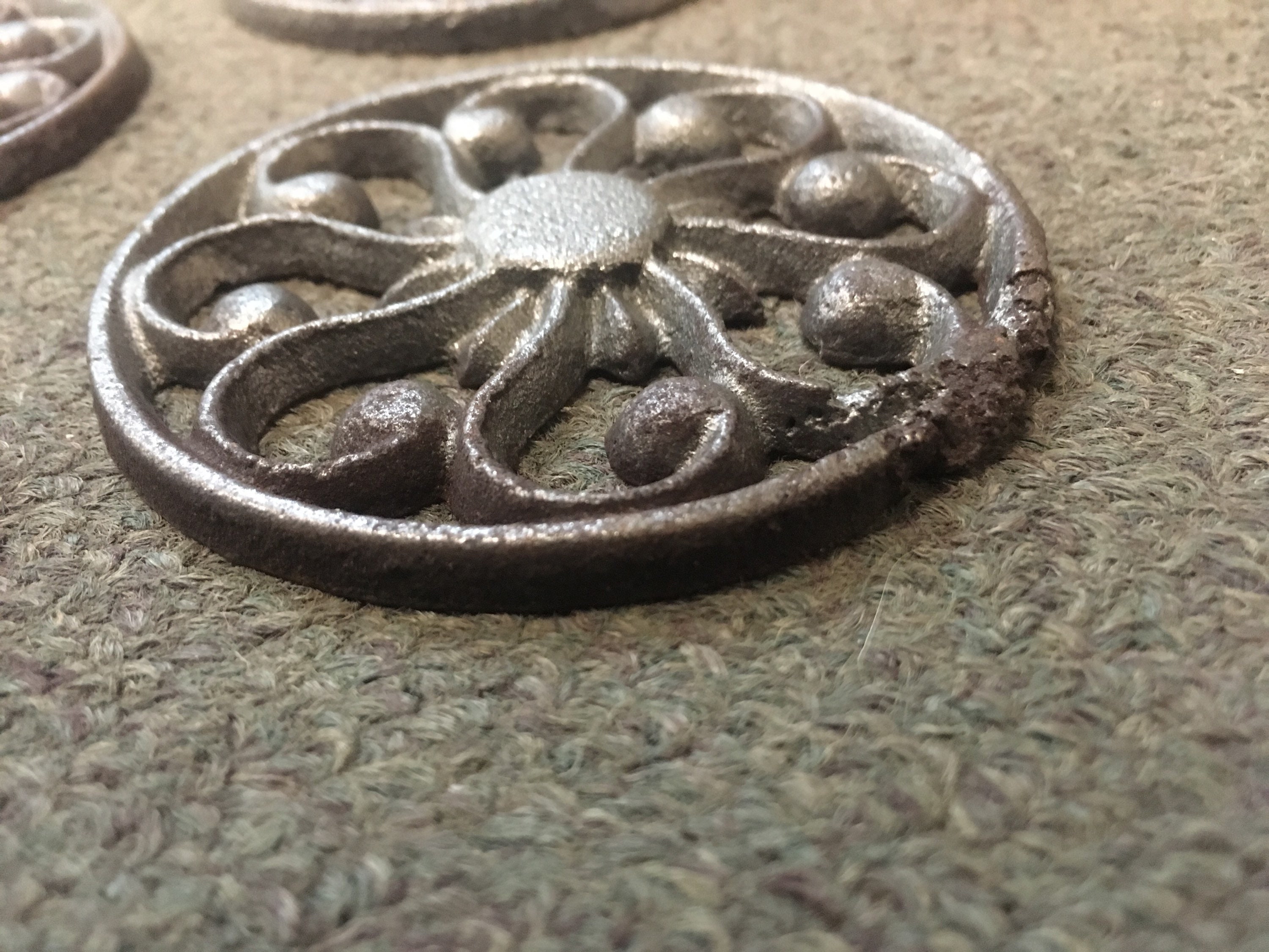 3 Inch Cast Iron Mandala, Rossette, Medallion, Marguerite, Circle ...