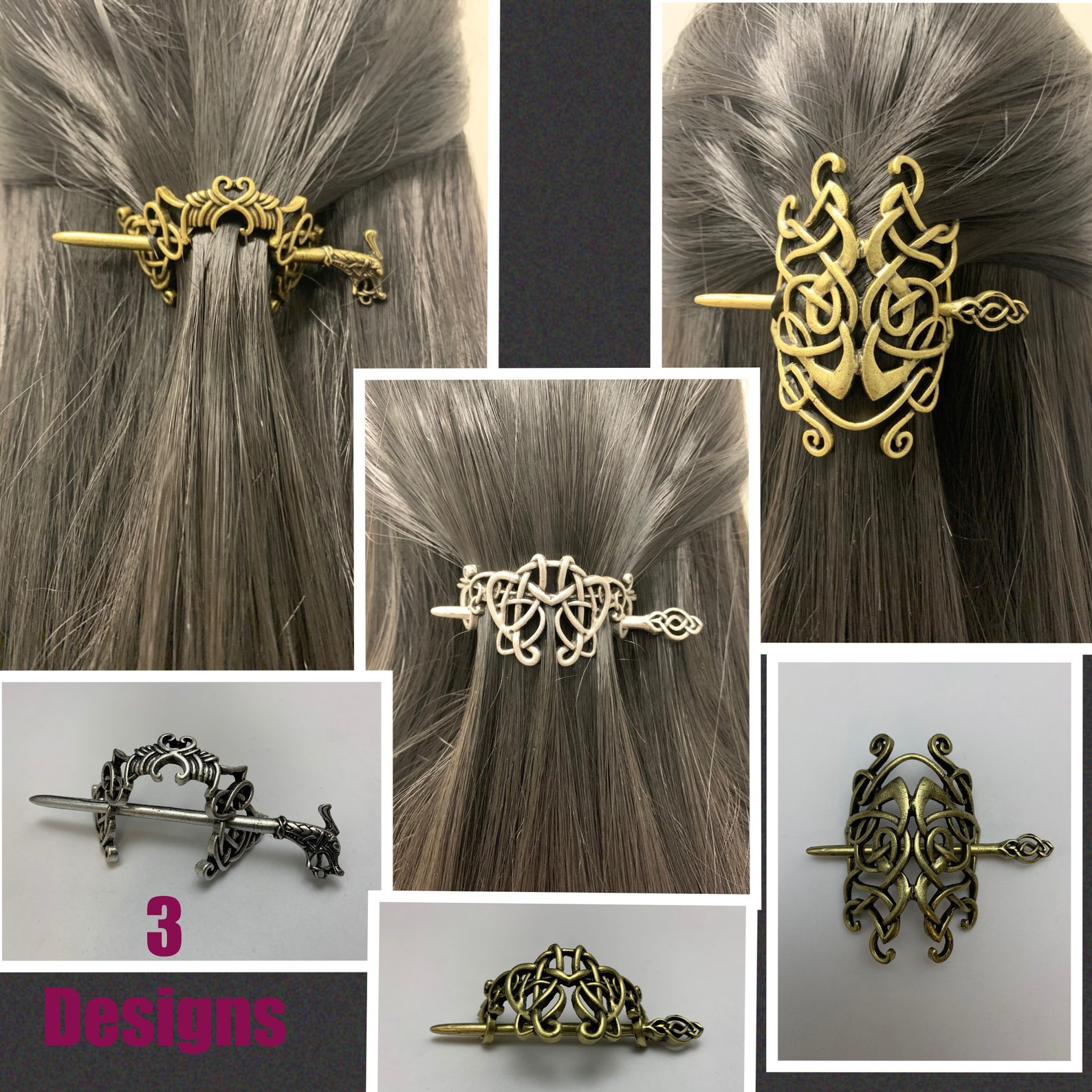 Metal Hair Accessories 4 Designs to Choose From. Hair Stick and ...
