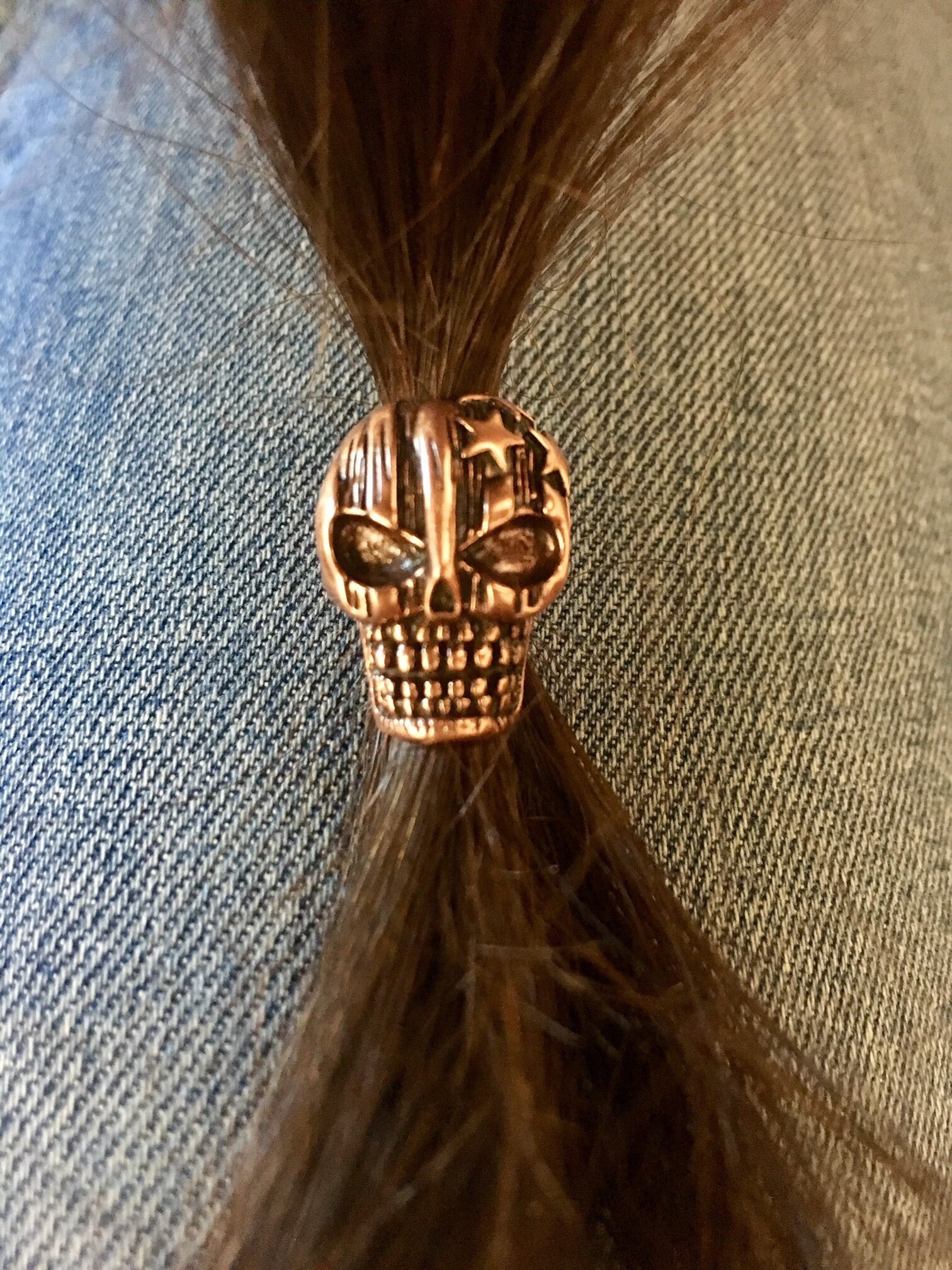 Bead for beards or dreads Skull with Stars and Stripes. Choose | Etsy