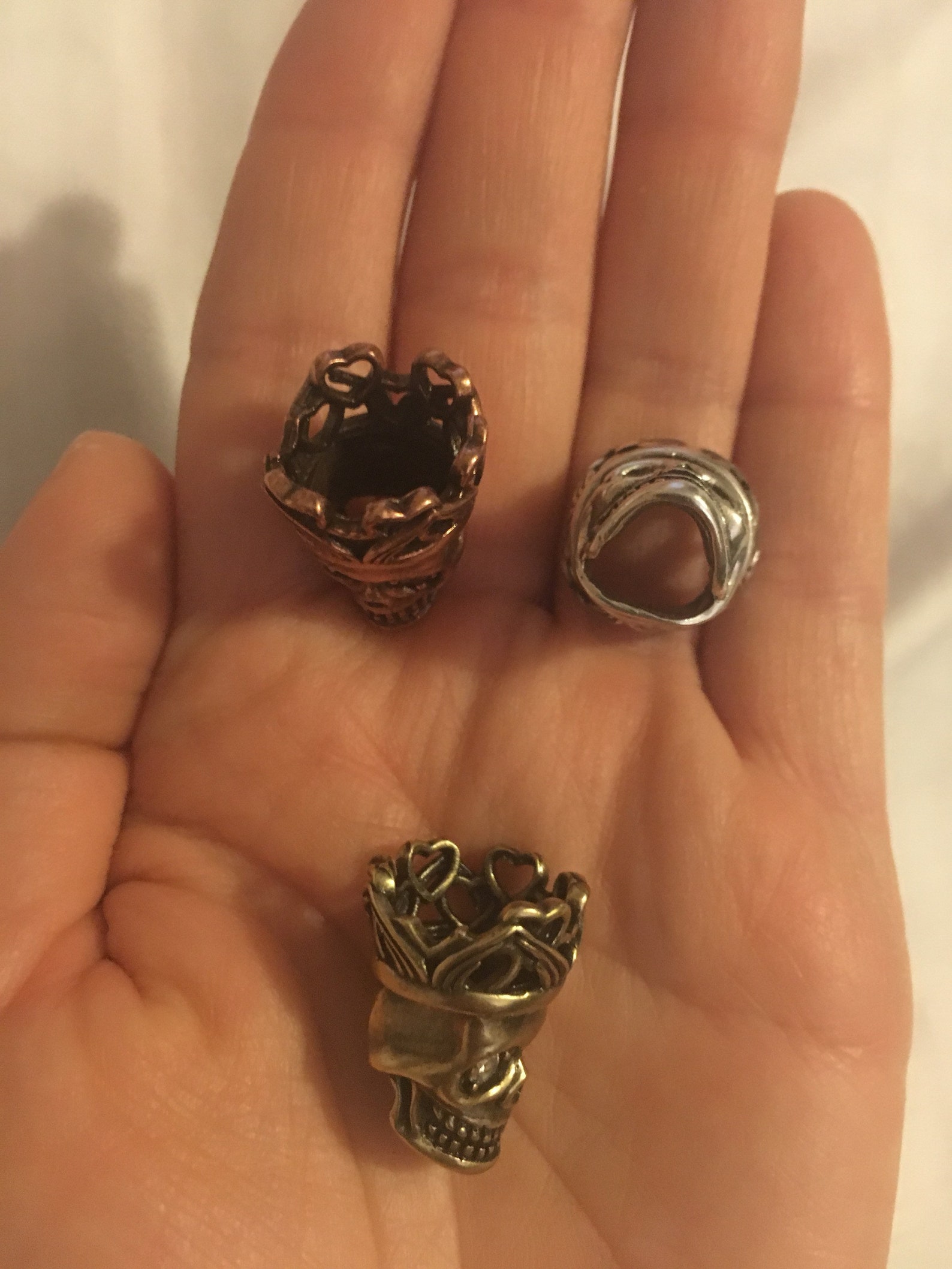 Large Hole Bead for Beards or Dreads Skull With Crown in | Etsy