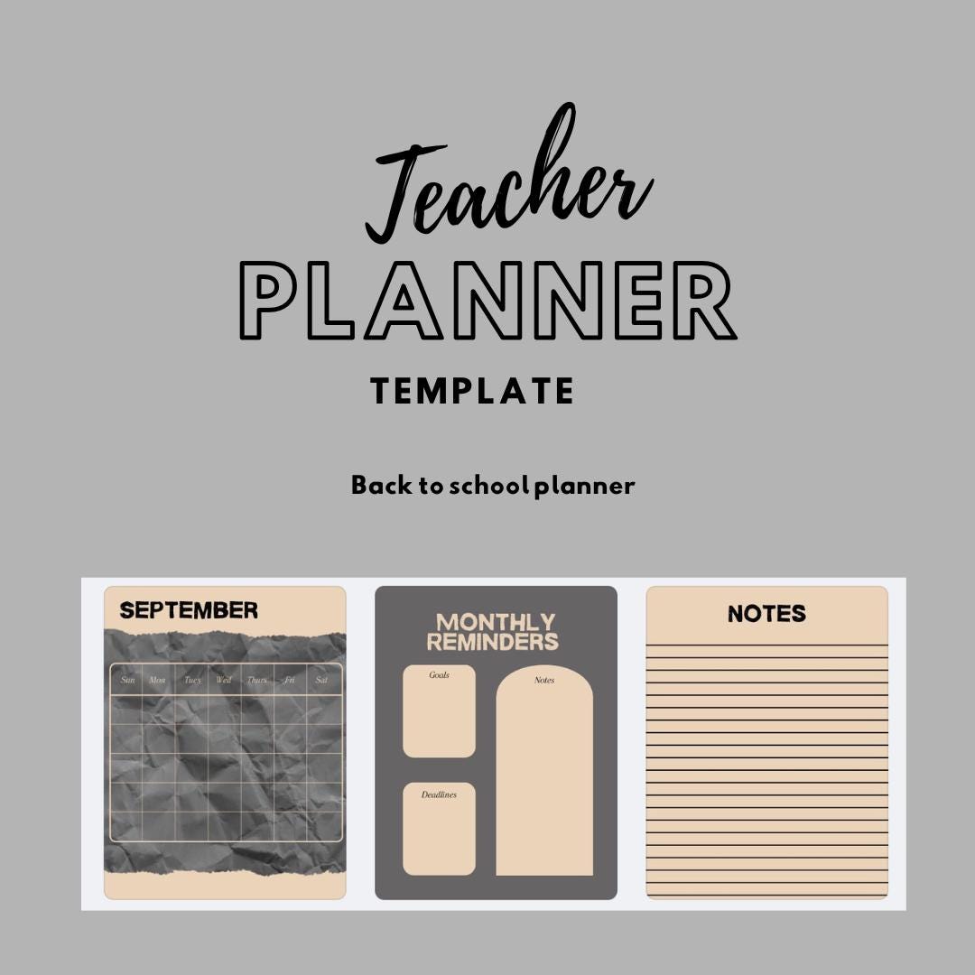 Teacher Planner - Back to School - 20+ Page Digital Template - School ...