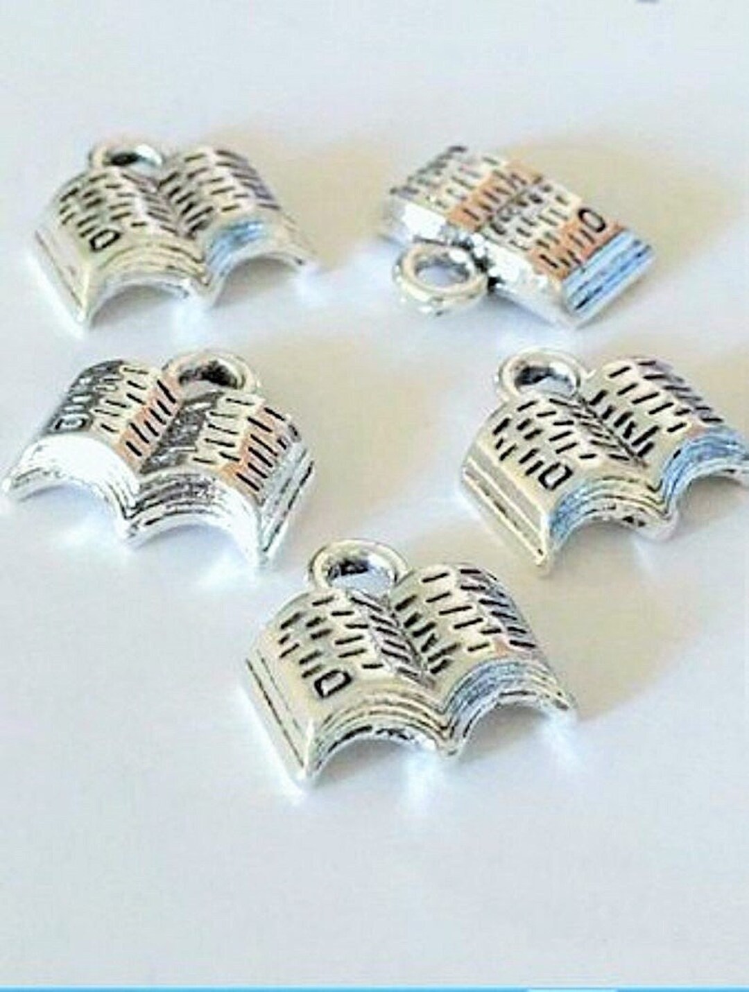 10x Open Book Charms, 3D Silver Book Charms Pendants 12x11mm - BA72 - Etsy
