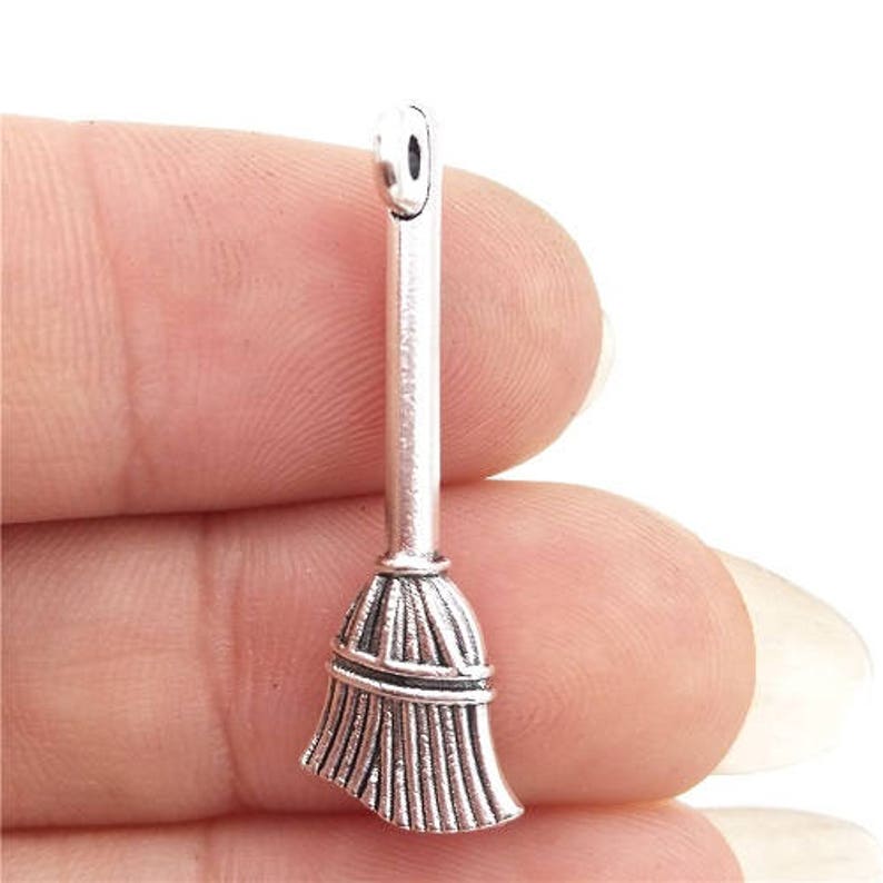 10 Antique Silver Besom/broom Charms Pendants 27 X 10mm - Etsy