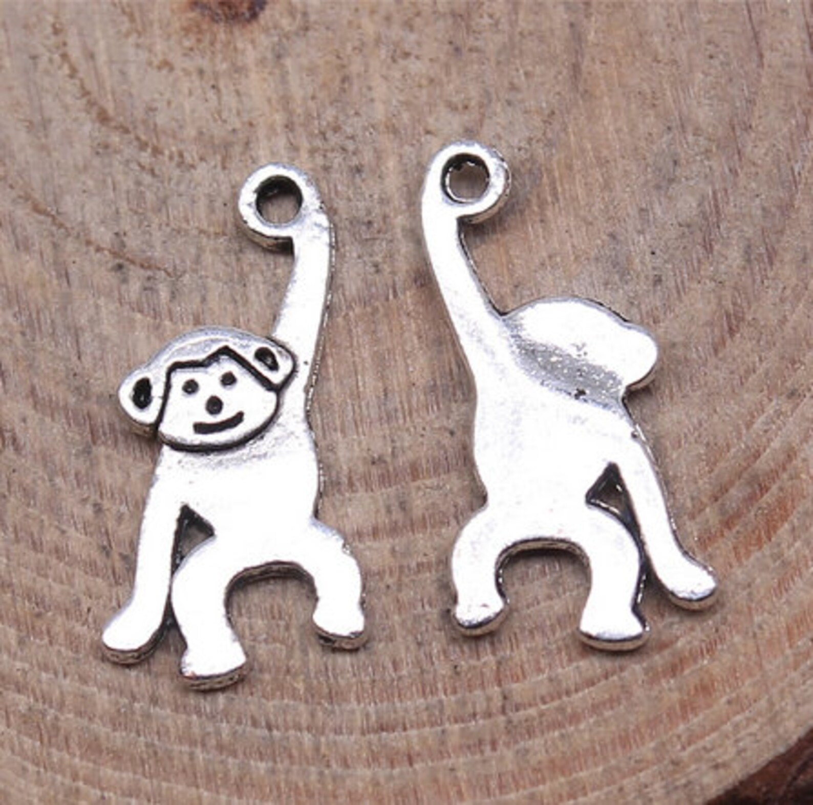 10 Antique Silver Color Monkey Charms Pendants. 16x8mm BA 51 - Etsy