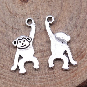 10 Antique Silver Color Monkey Charms Pendants. 16x8mm BA 51 - Etsy