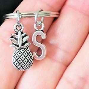 SALE - Pineapple Keychain, Initial Keychain, Personalized Keychain ...