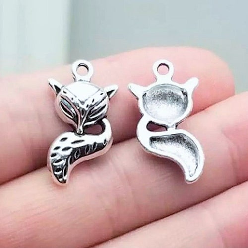 10 Pcs Antique Silver Fox Charms Pendants 26x45mm A7360 - Etsy