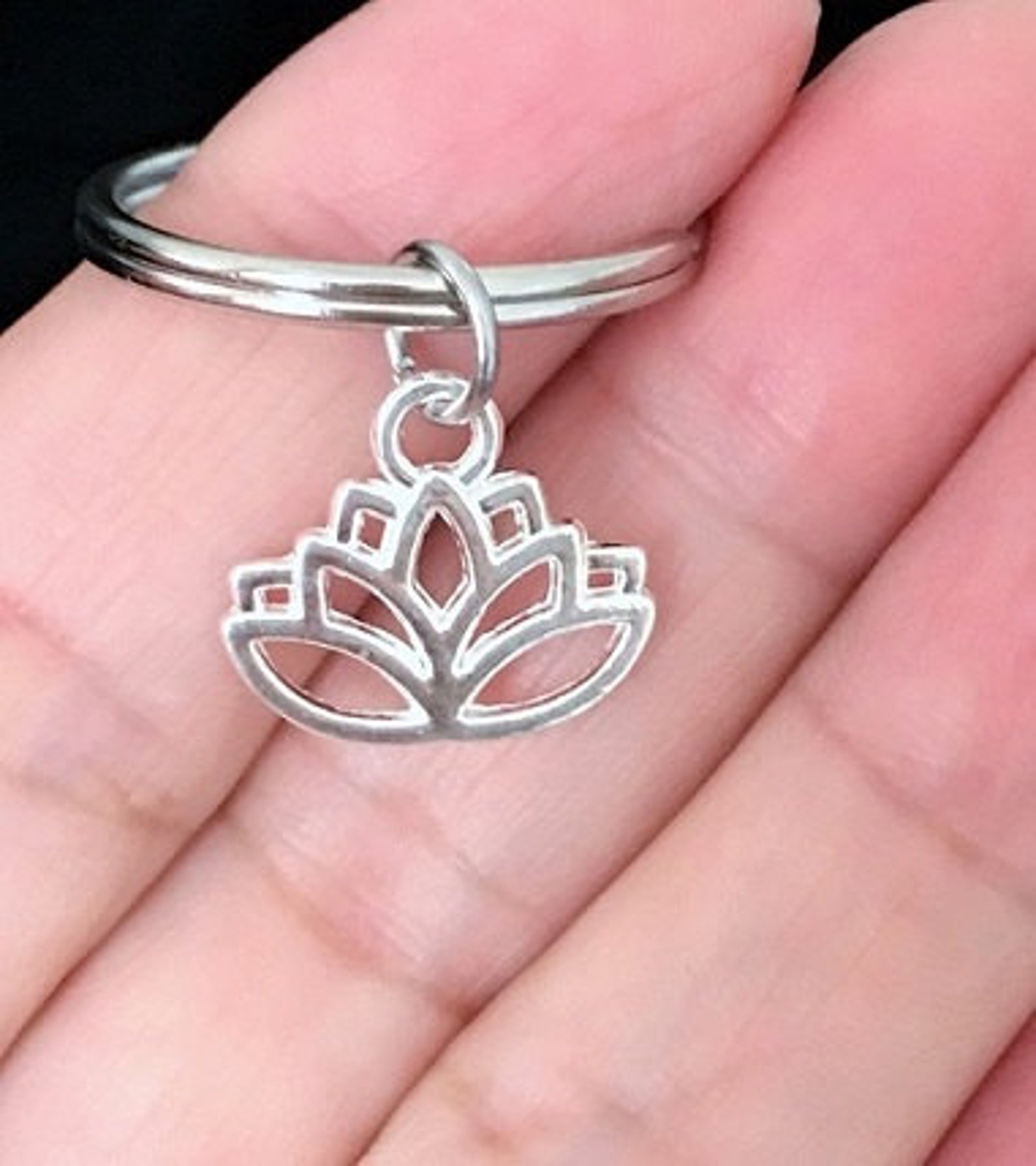 Lotus Flower Keychain, Flower Keychain, Yoga Keychain, Friendship ...