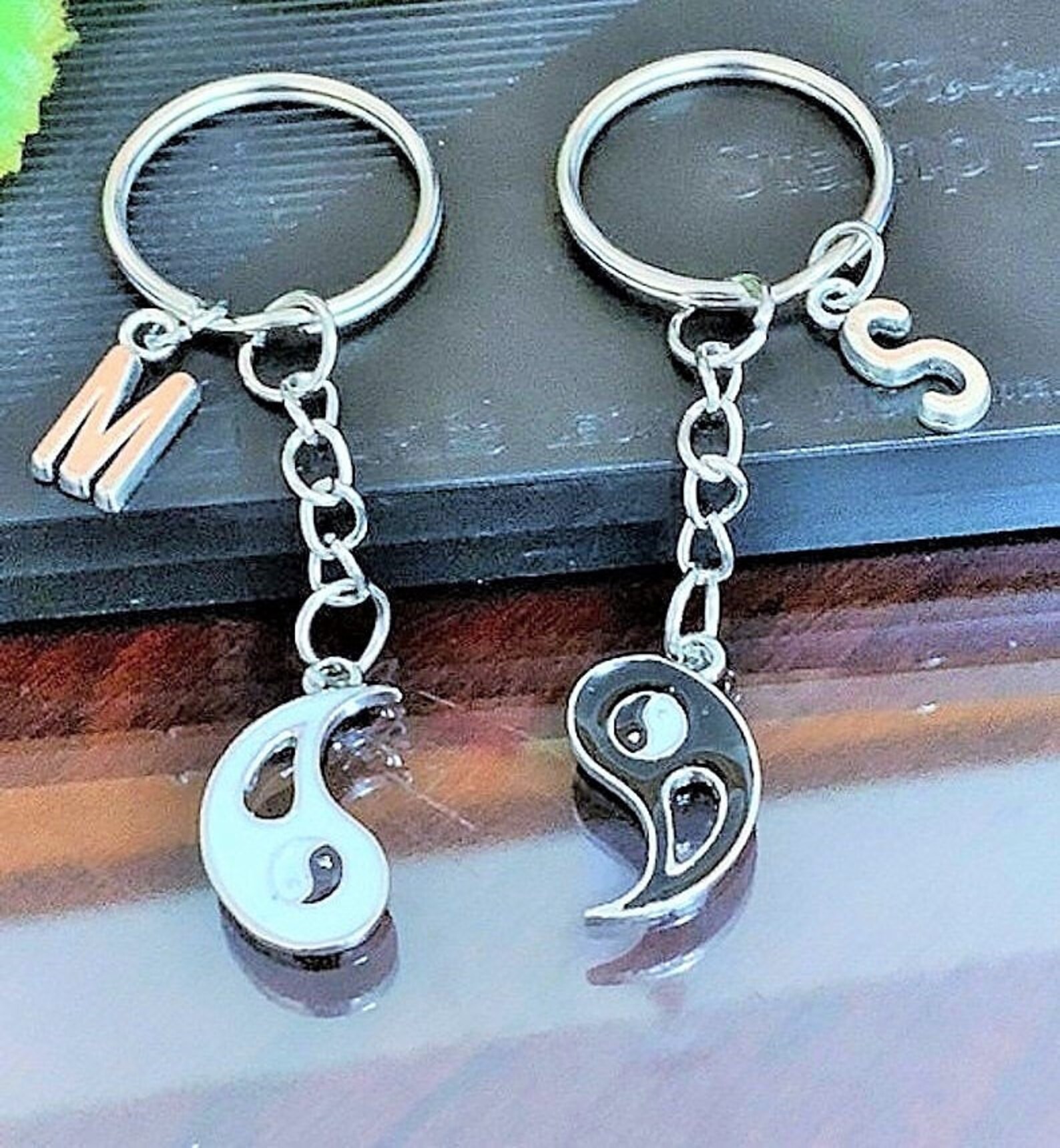 SALE Set of 2 Yin Yang Keychains Best Friend Keycahins | Etsy