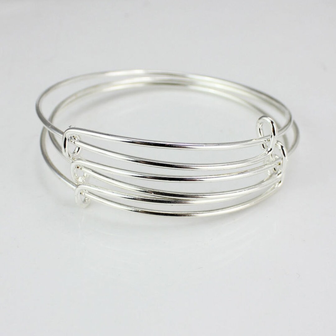 SALE 5 Pcs Silver Expandable Bangle Adjustable Charm - Etsy