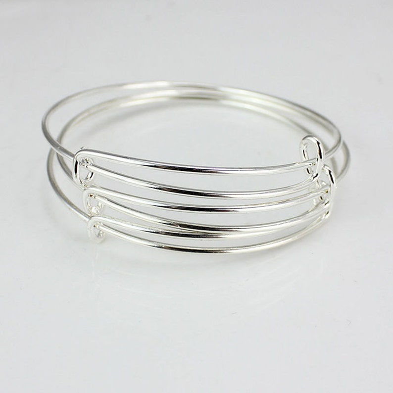 SALE 5 Pcs Silver Expandable Bangle Adjustable Charm - Etsy