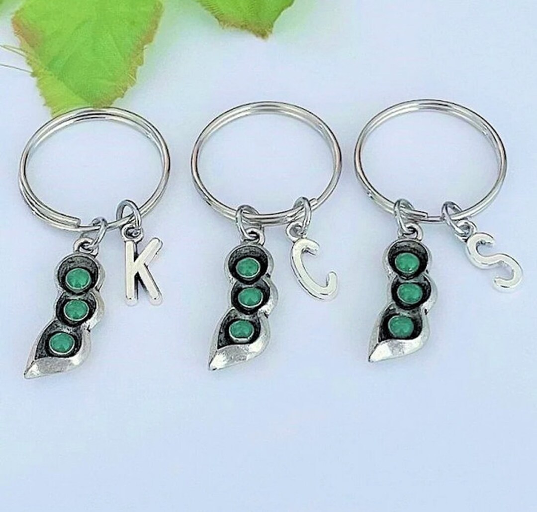 SALE Pea Pod Keychain, 3 Sisters Keychains, 3 Best Friend Keychains, 3 ...