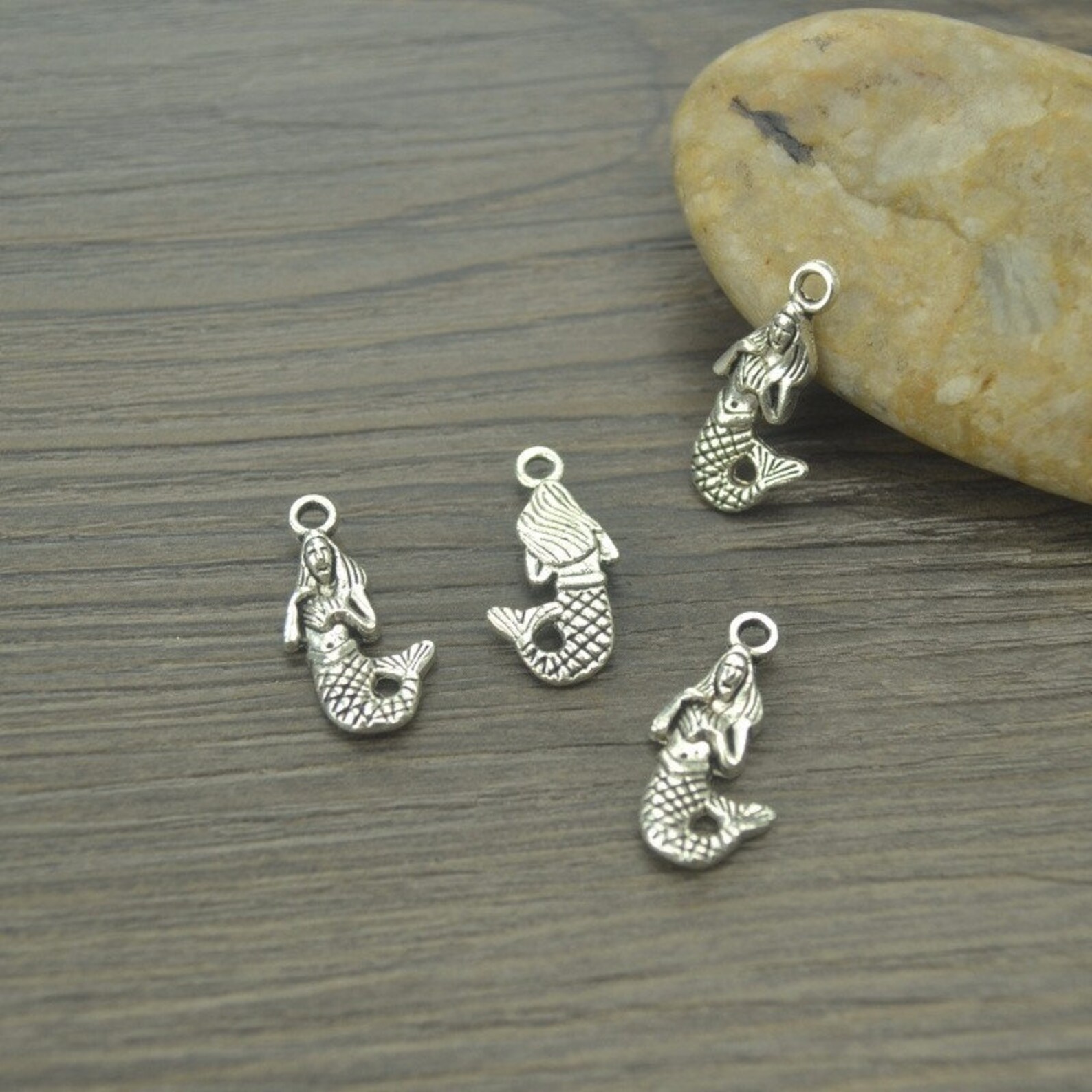 10 Antique Silver Mermaid Charms Pendants 23 X 12mm BA49 - Etsy