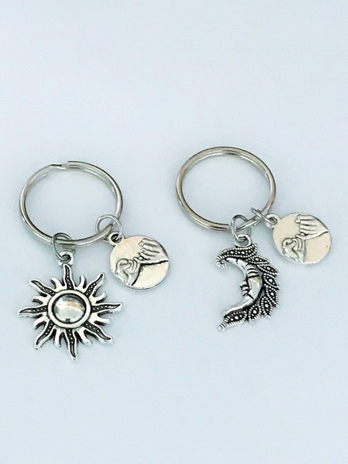 SALE Set of 2 Sun and Moon Keychain Pinky Promise Keychain - Etsy