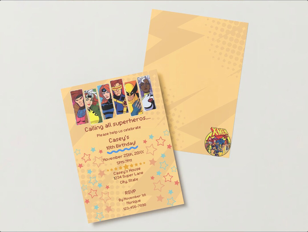 Xmen Birthday Invitation - Etsy