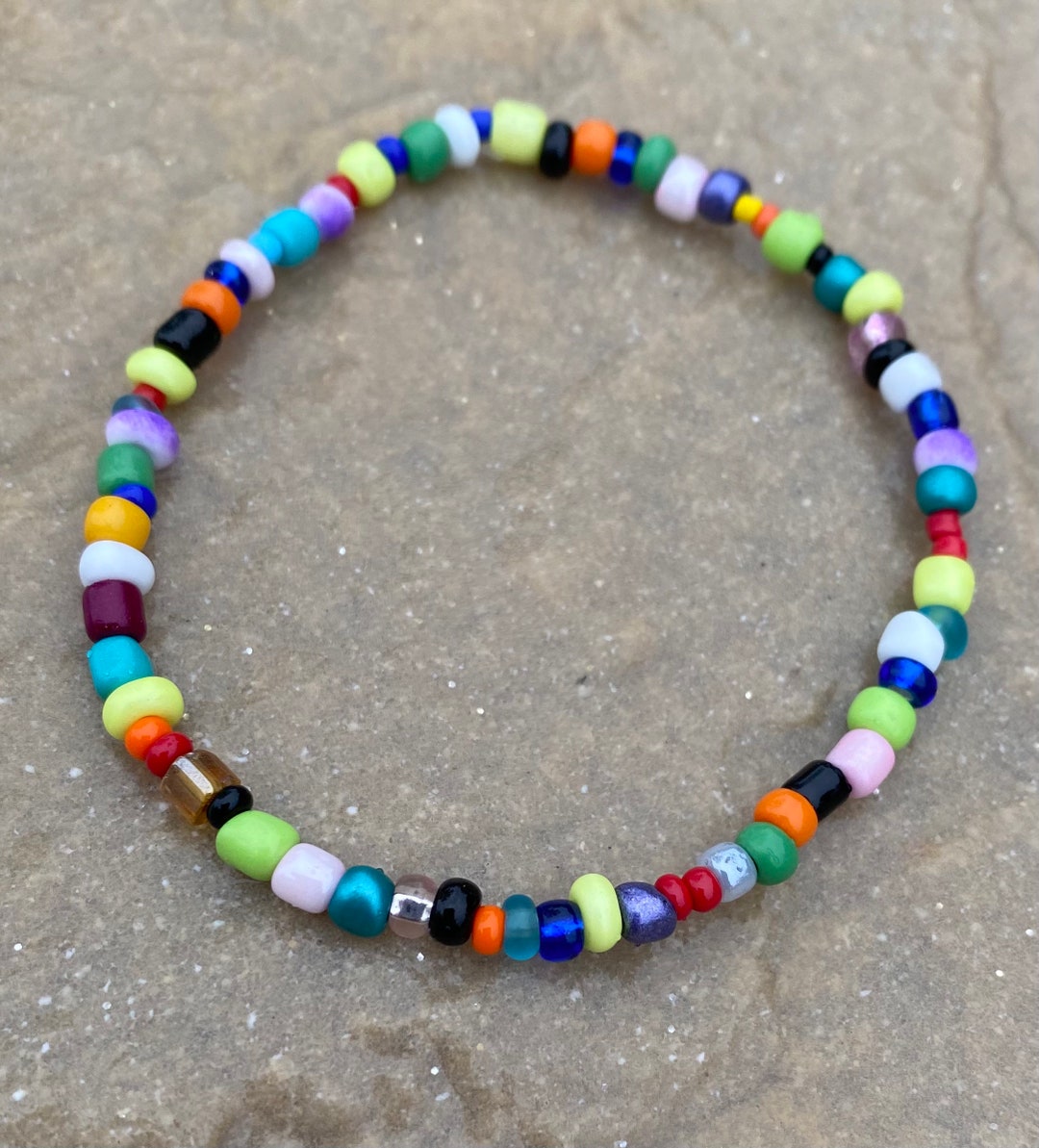 Friendship Bracelet Seed Bead Bracelet Multi Colored Stretch Bracele ...
