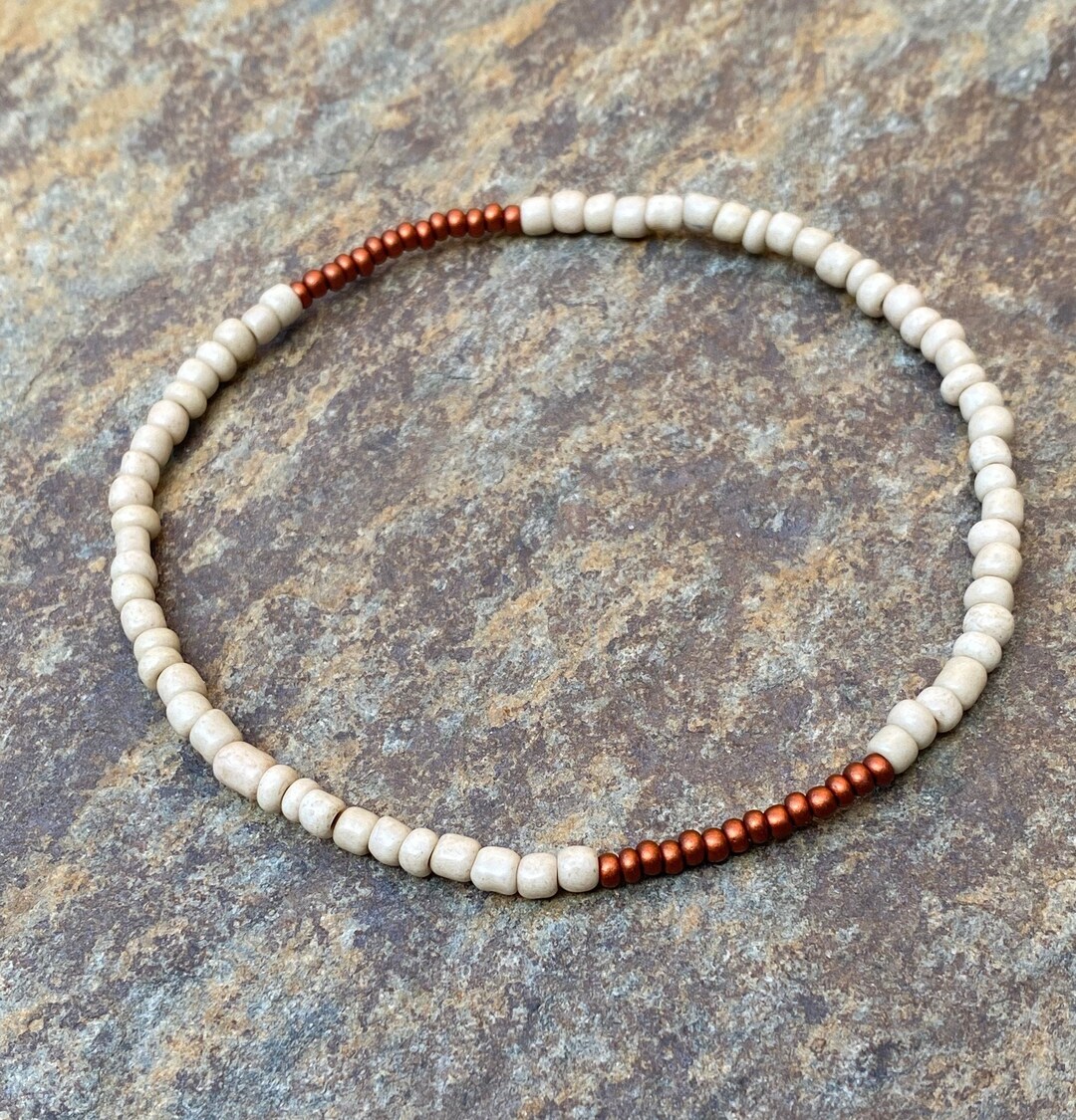 Anklet Neutral Copper Anklet Mens Anklet Women's Anklet Seed Beaded ...