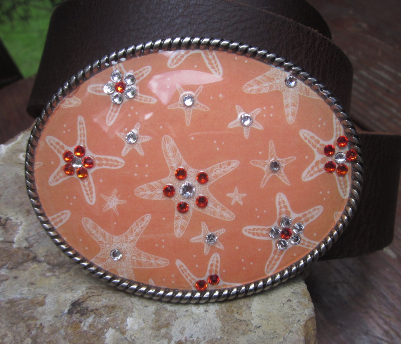 Belt buckle Starfish belt buckle crystal belt buckle | Etsy