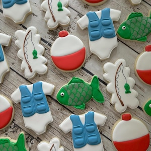 Fishing Cookies | Fishing Birthday Party | Fish Cookies | Fisherman ...