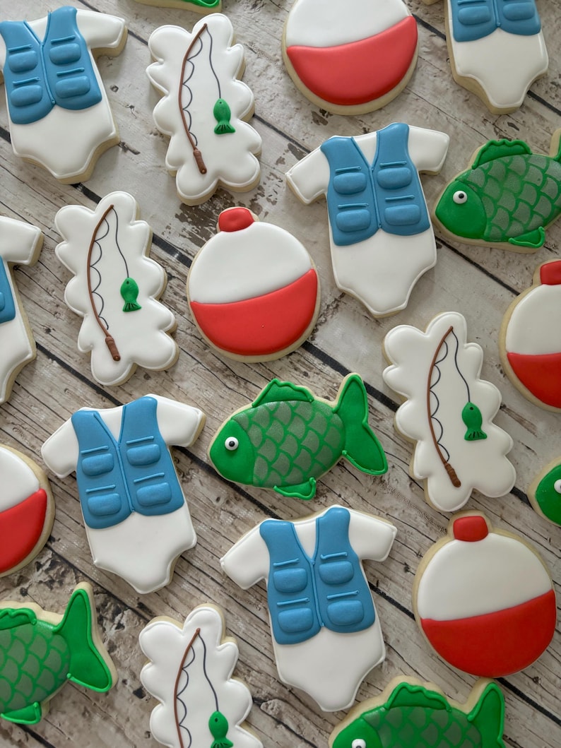 Fishing Cookies | Fishing Birthday Party | Fish Cookies | Fisherman ...