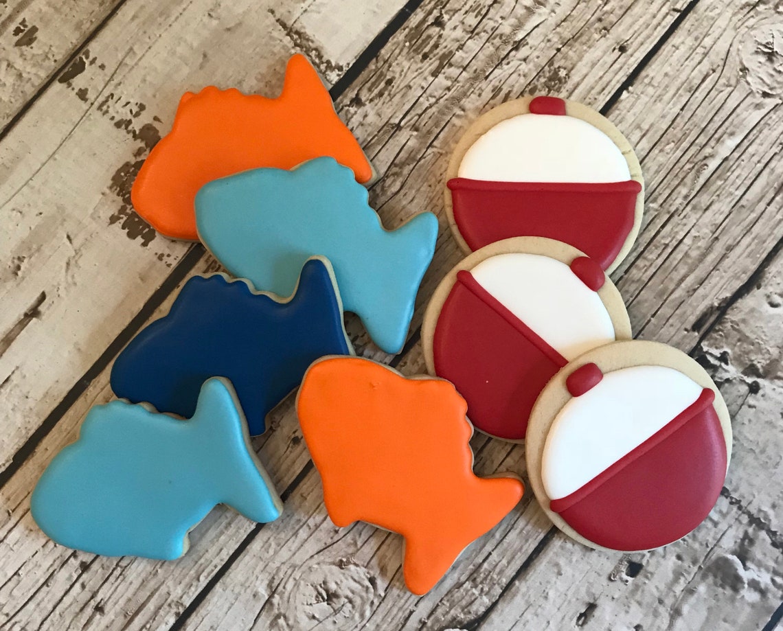 Fish Cookies Fishing Cookies Fishing Birthday Party One | Etsy