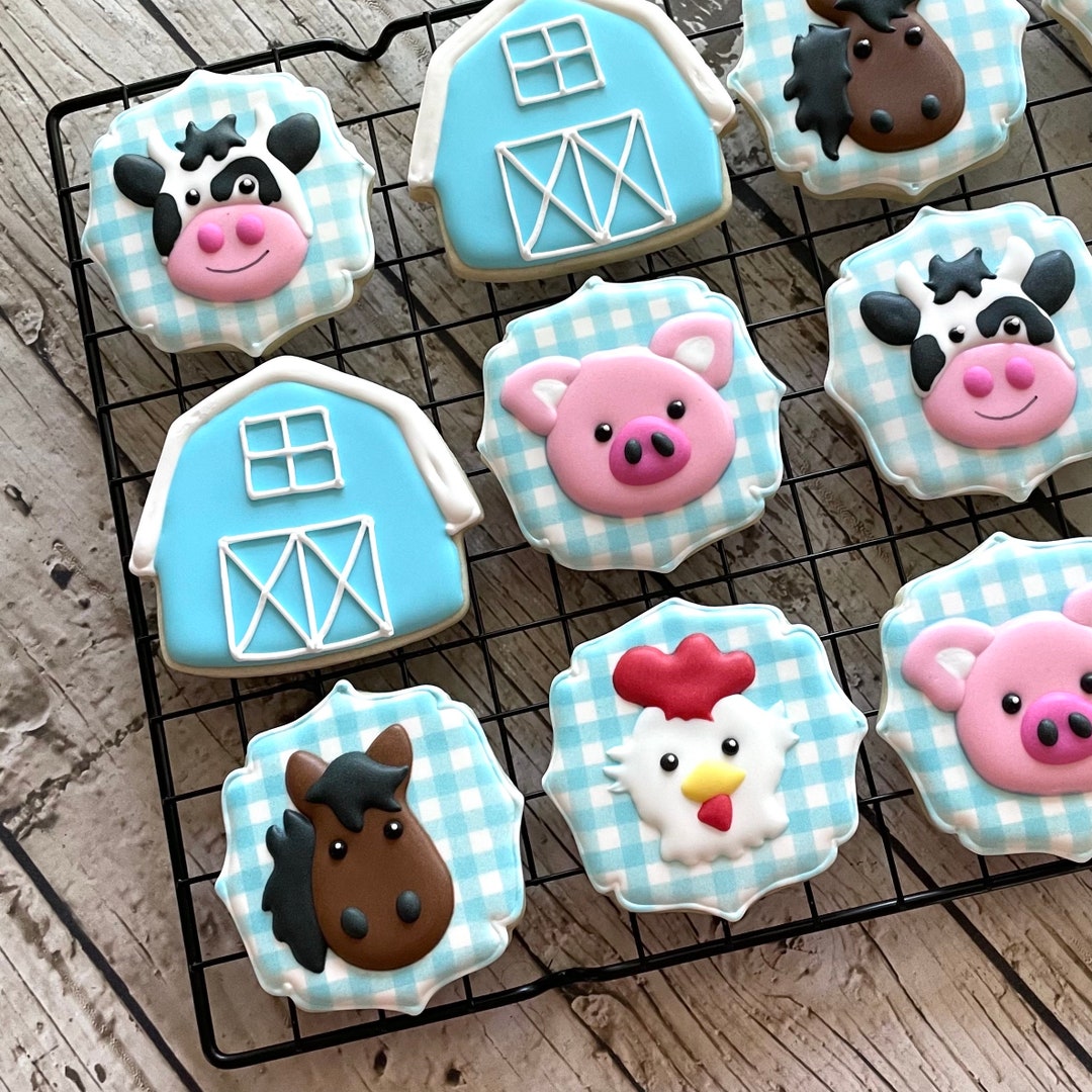 Barnyard Animal Cookies | One Dozen - Etsy