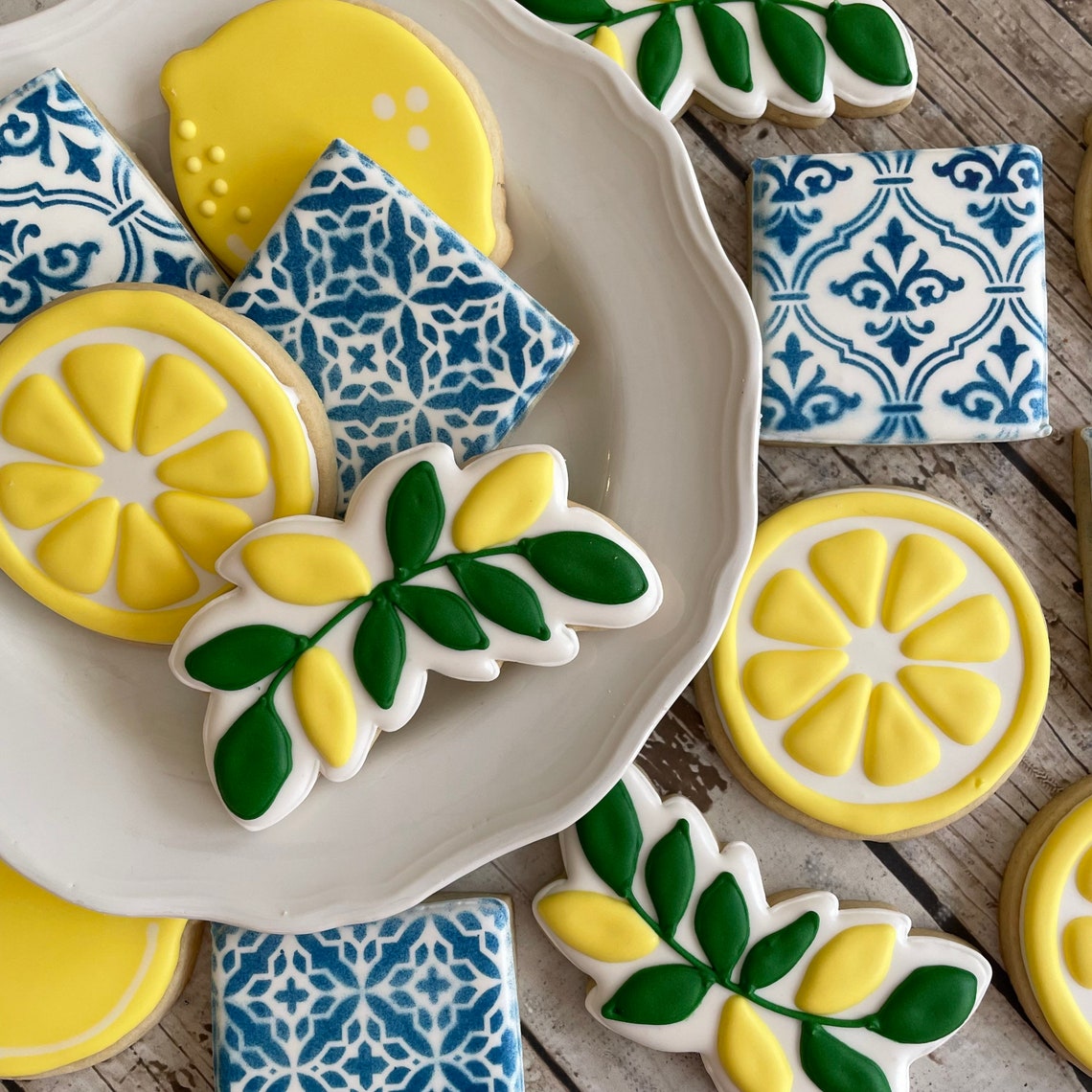 Mediterranean Tile and Lemon Cookies | Amalfi Coast | Blue Tile Cookies ...