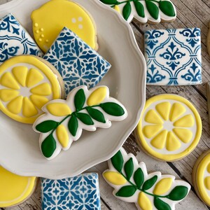 Mediterranean Tile and Lemon Cookies | Amalfi Coast | Blue Tile Cookies ...
