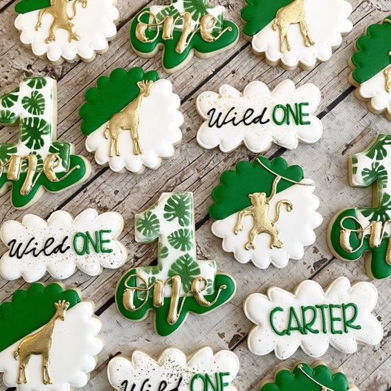 Wild One Cookies Safari Birthday Cookies One Dozen - Etsy
