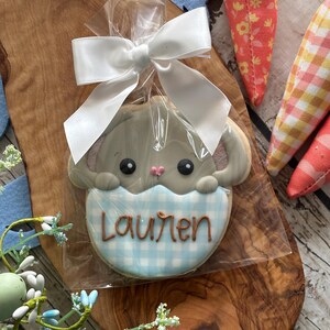 Two Personalized Bunny Cookies L Custom Easter Cookie Gift | Easter ...