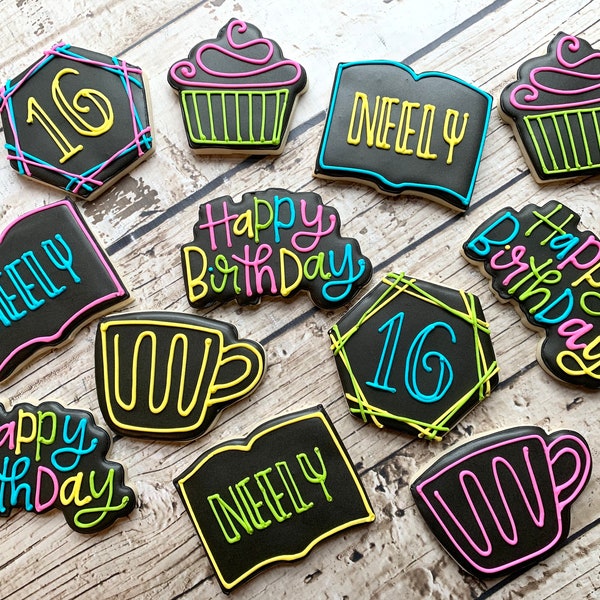 Neon Cookies - Etsy