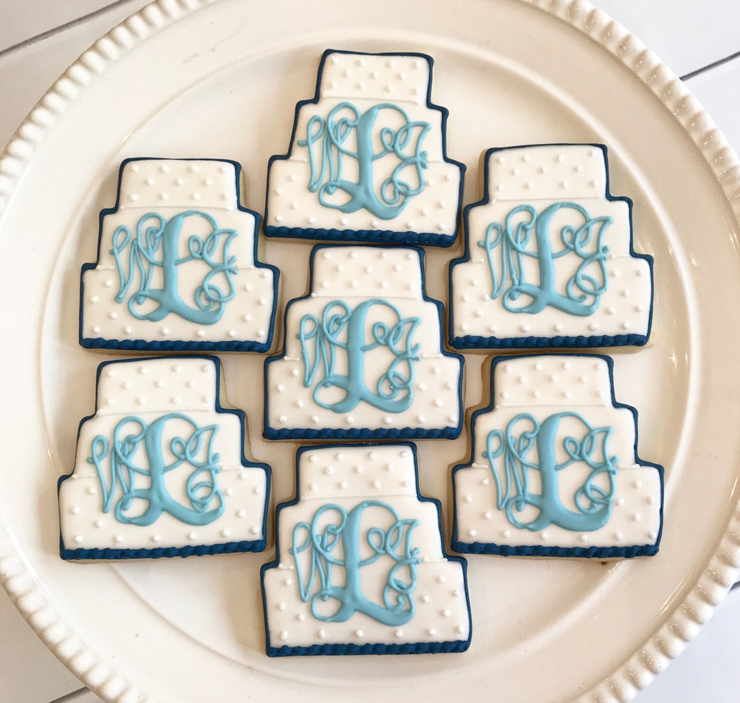 Monogram Wedding Cookies Monogram Wedding Gift Wedding - Etsy