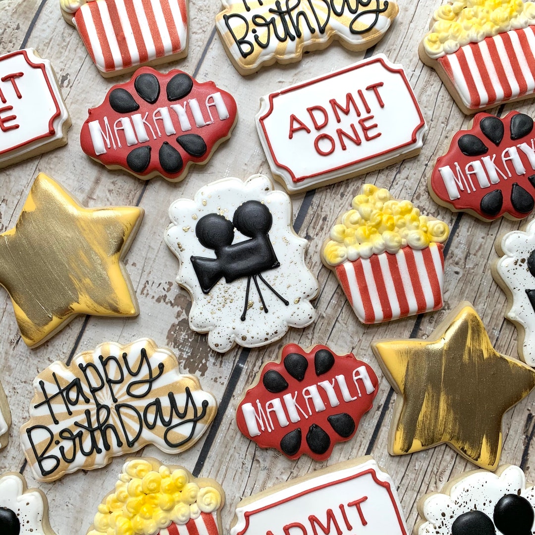 Movie Cookies | Theater Cookies | One Dozen - Etsy