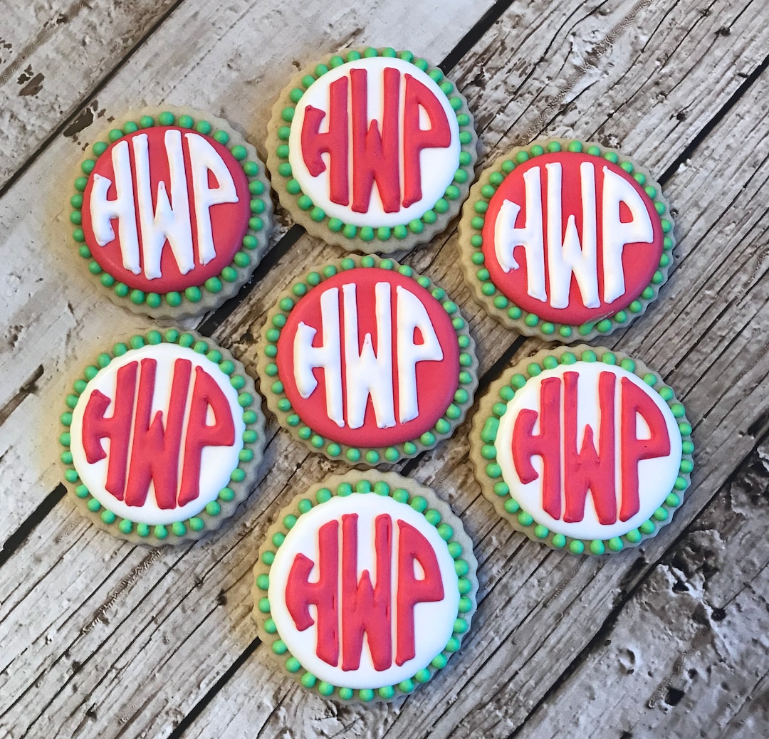 Monogram Cookies | Monogrammed Cookies | Monogram Gift | Personalized ...