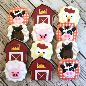 Barnyard Animal Cookies | One Dozen - Etsy