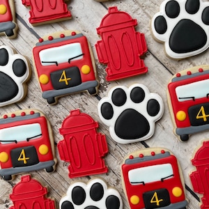 Firefighter Birthday Cookies | Custom Fireman Dessert | Fire Truck ...