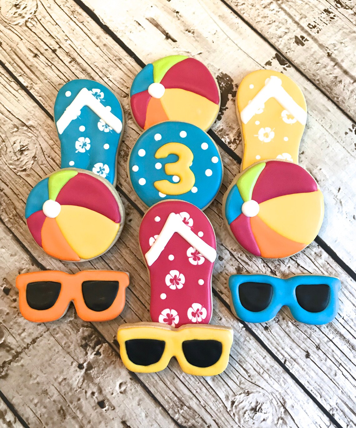 Summer Birthday Cookies Pool Party Cookies Beach Birthday | Etsy
