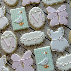 Baby Shower Goose Cookies | Personalized Goose Cookies | Coquette ...