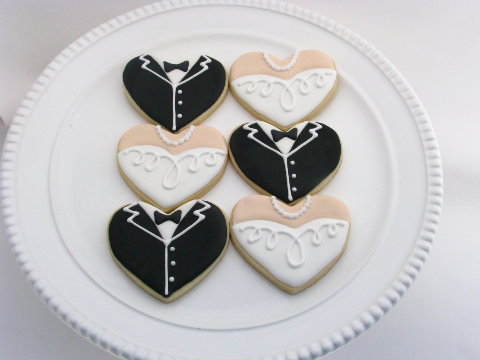 Wedding Cookies | Bride and Groom Cookies | Tuxedo and Gown Cookies ...