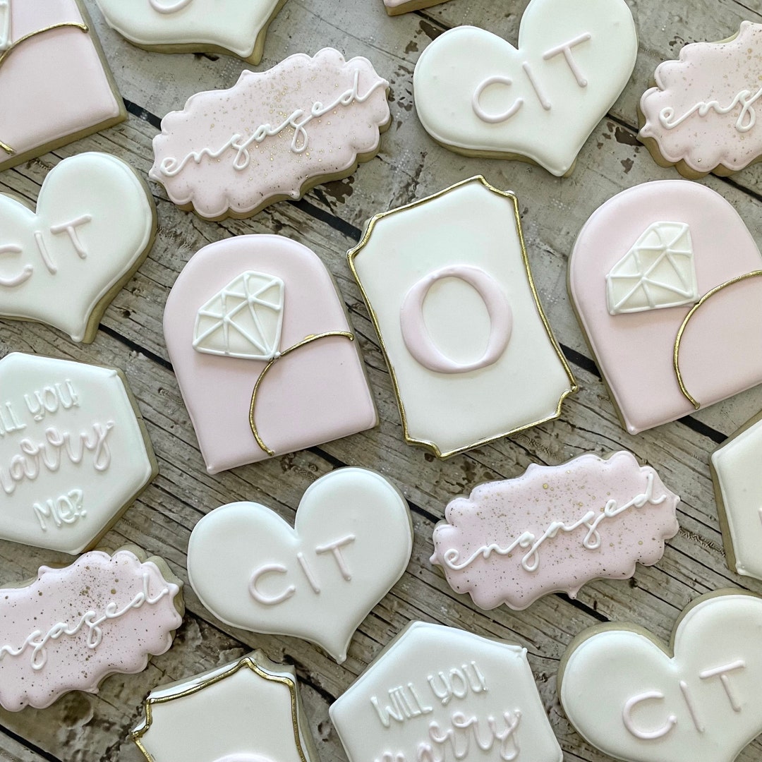 Engagement Cookies | Wedding Cookies | Diamond Ring Cookies ...