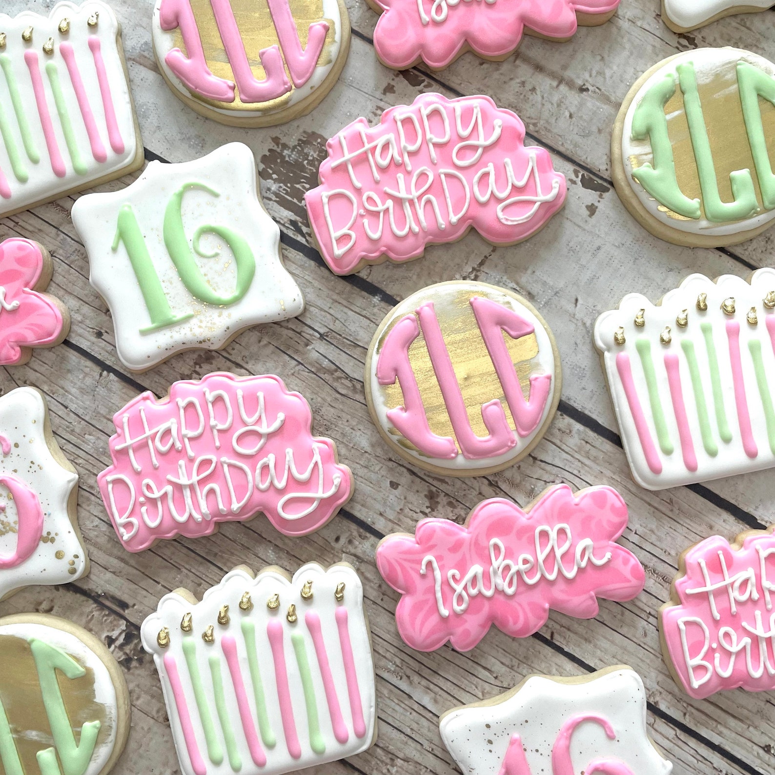 Birthday Cookies | Sweet 16 Cookies | One Dozen - Etsy