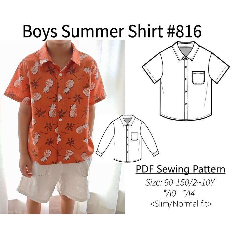 Boys Shirt Pattern - Etsy