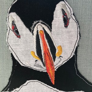 Beautiful Puffin Machine Embroidery Picture - Etsy