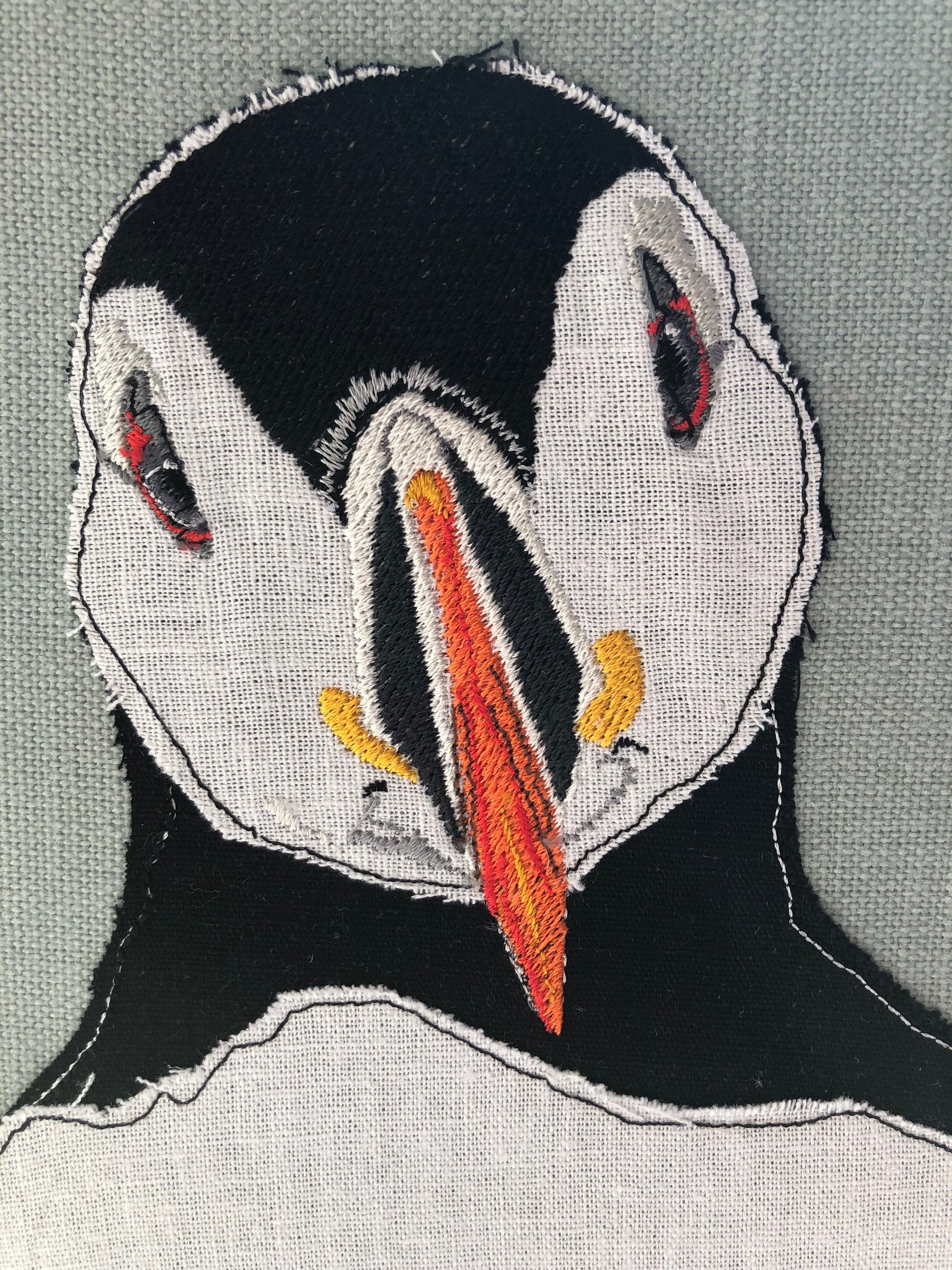 Beautiful Puffin Machine Embroidery Picture - Etsy