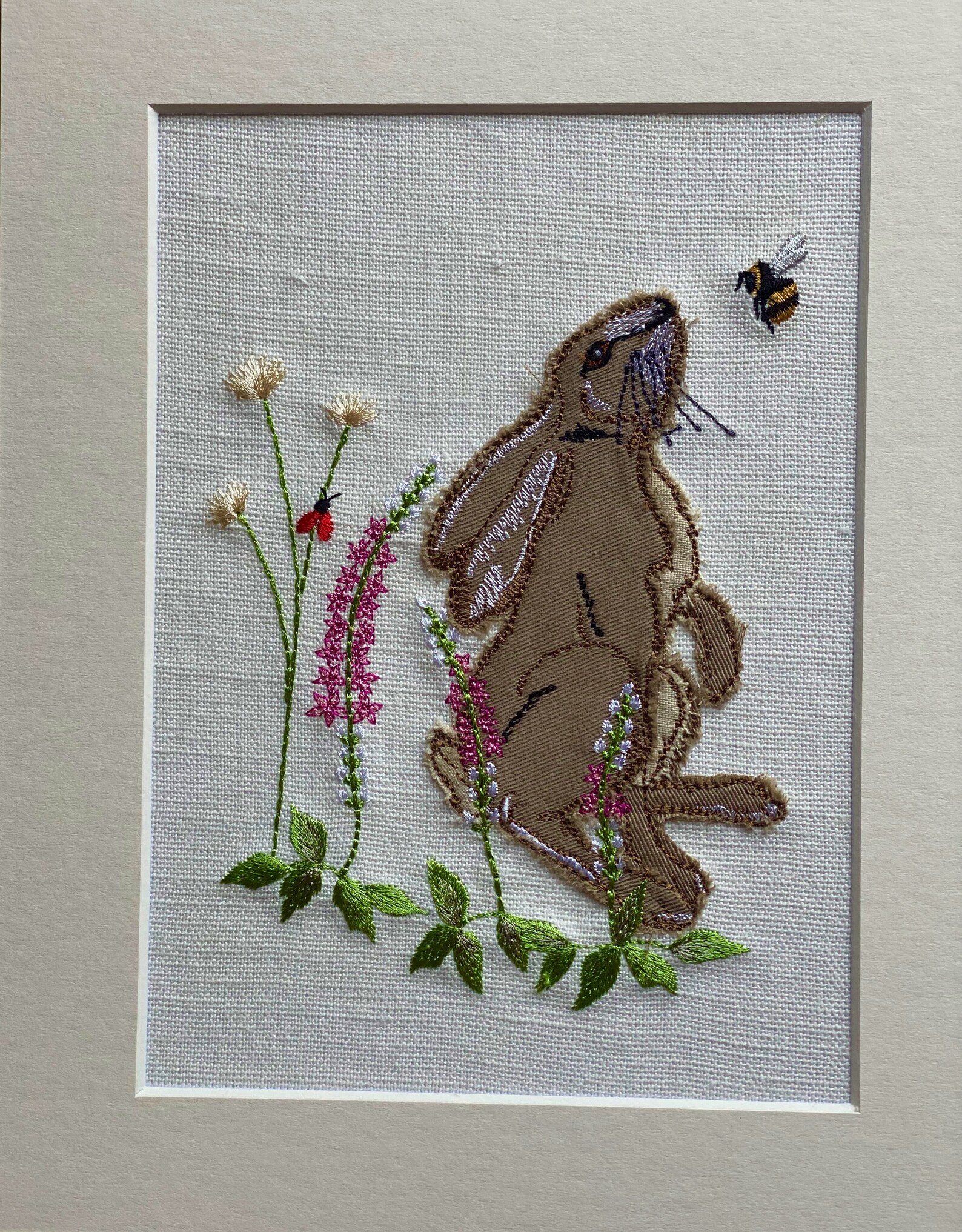 Beautiful Hare Amongst Spring Flowers Machine Embroidery Picture - Etsy UK