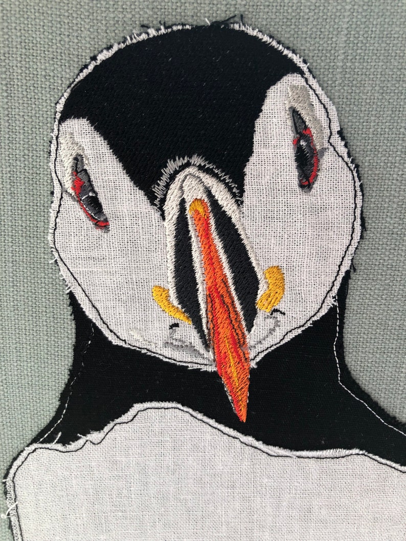 Beautiful Puffin Machine Embroidery Picture - Etsy