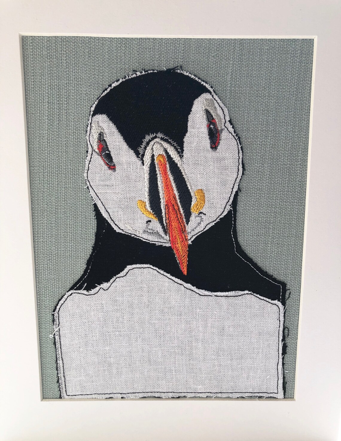 Beautiful Puffin Machine Embroidery Picture - Etsy
